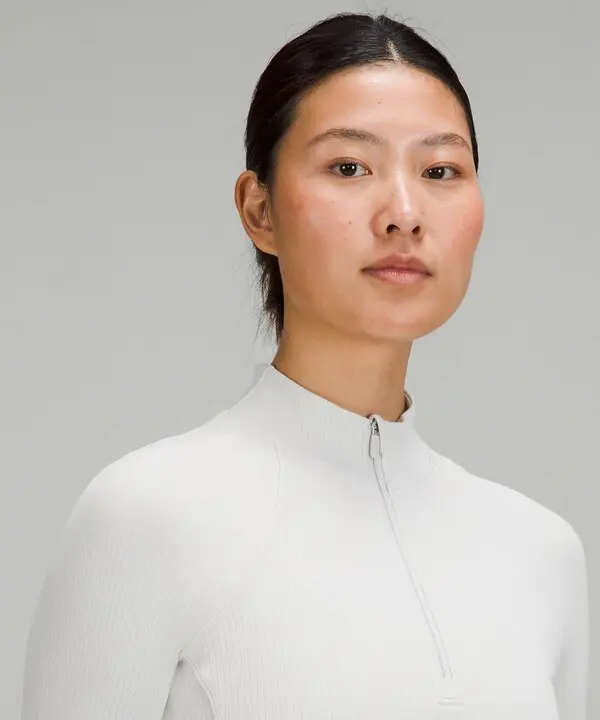 Lululemon It's Rulu Ribbed Cropped Half Zip