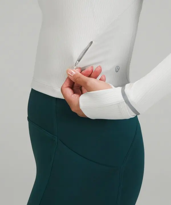 Lululemon It's Rulu Ribbed Cropped Half Zip