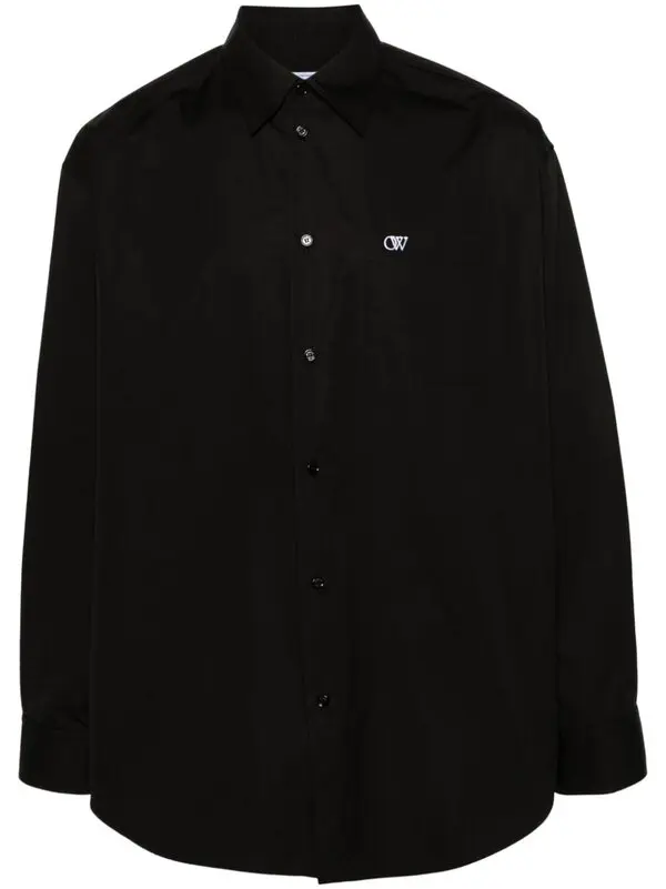 Off-White Logo-embroidered Cotton Shirt