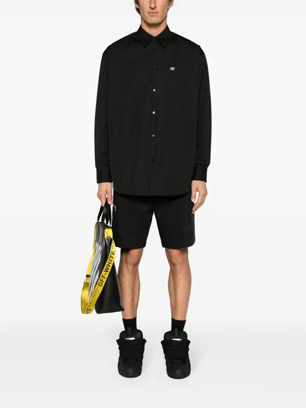 Off-White Logo-embroidered Cotton Shirt