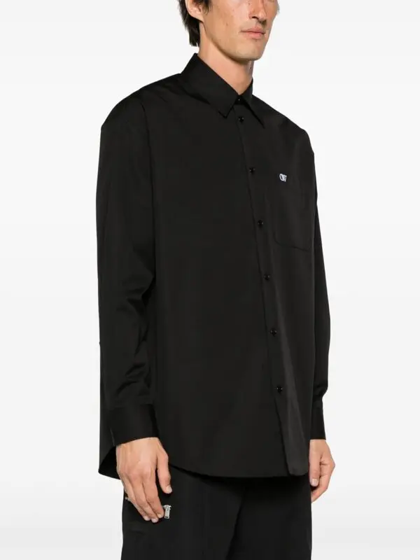 Off-White Logo-embroidered Cotton Shirt