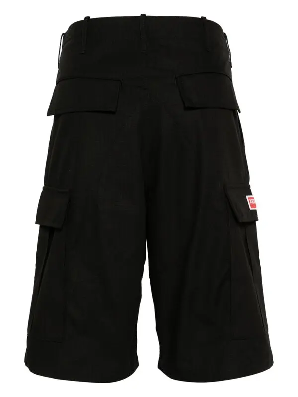 Kenzo Ripstop Cotton Cargo Shorts - Black