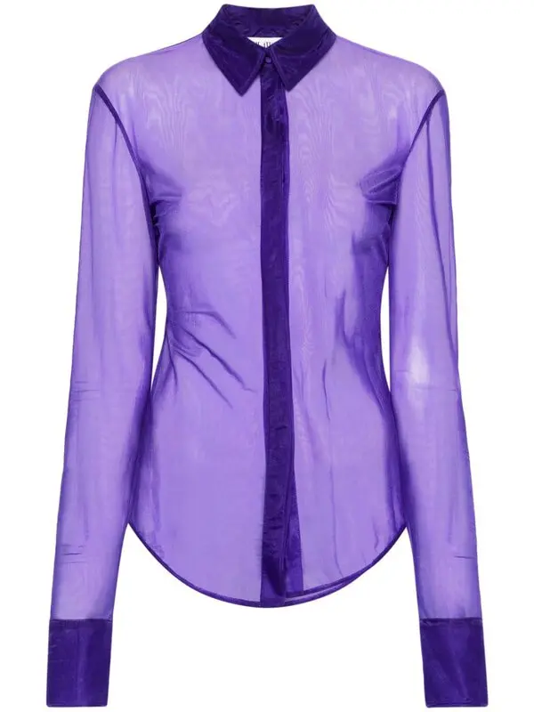 Attico Elton Semi-sheer Shirt - Purple