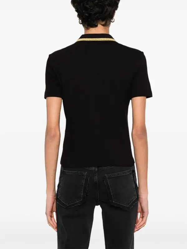 Versace V-emblem Piqué Polo Shirt - Black