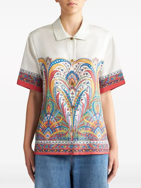 Etro Paisley-print Silk-satin Shirt