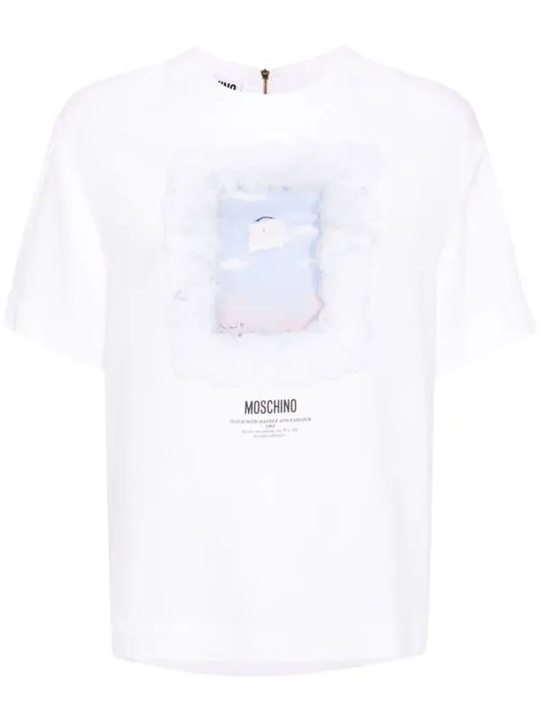 Moschino Graphic-print Crepe T-shirt - White