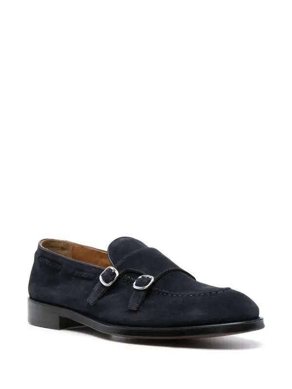 DOUCAL'S Double-buckle Suede Loafers