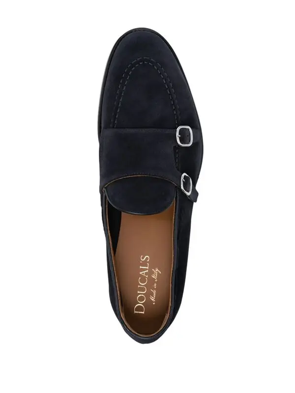 DOUCAL'S Double-buckle Suede Loafers