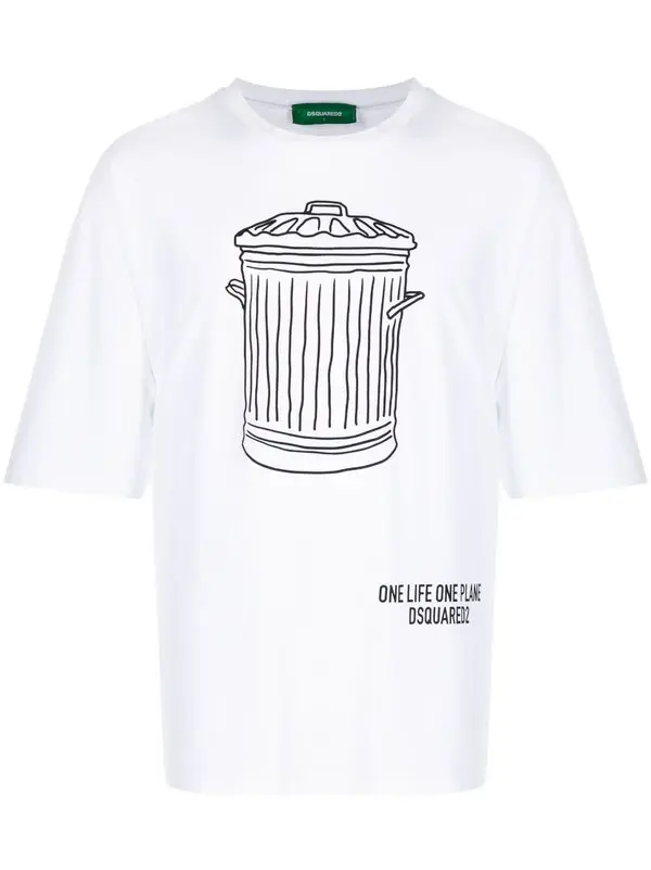 Dsquared2 Graphic-print Organic Cotton T-shirt - White