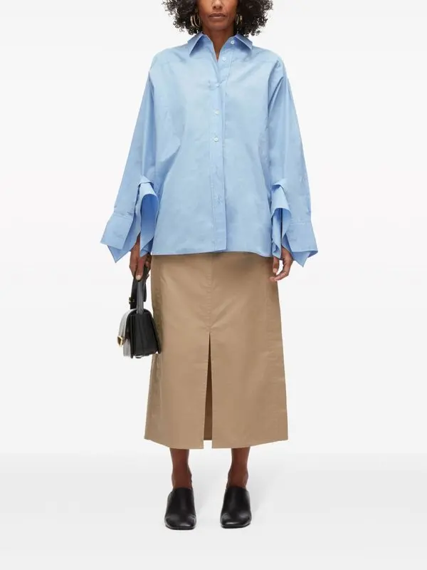 3.1 Phillip Lim Draped-cuff Poplin Shirt
