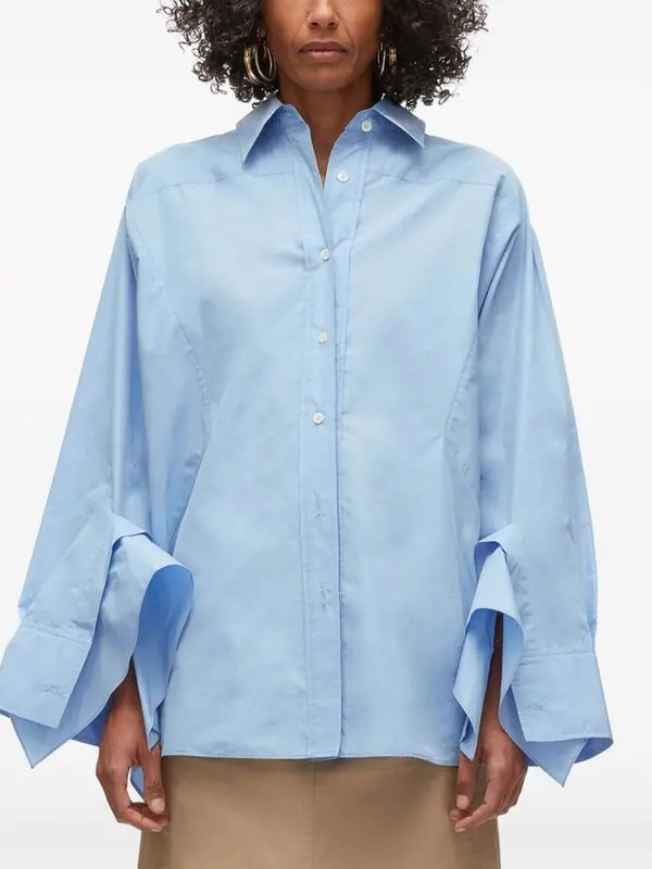 3.1 Phillip Lim Draped-cuff Poplin Shirt