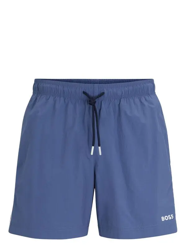 BOSS Logo-print Swim Shorts - Blue
