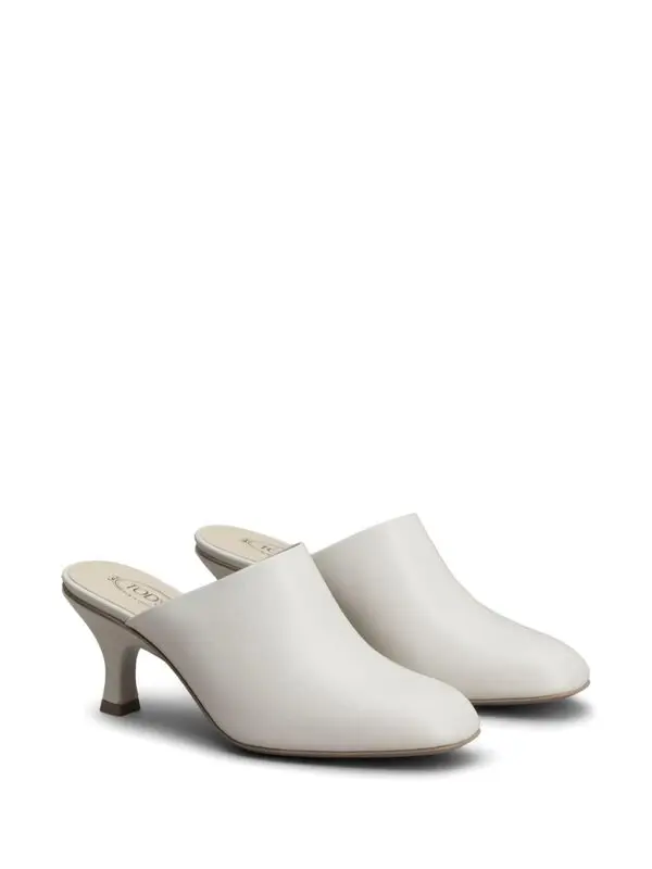 TOD'S 65 Leather Mules - White