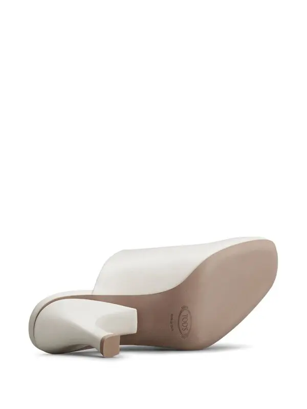 TOD'S 65 Leather Mules - White