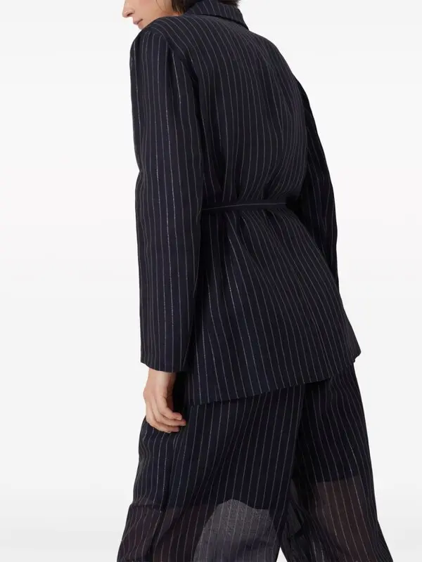 Brunello Cucinelli Pinstripe Belted Blazer