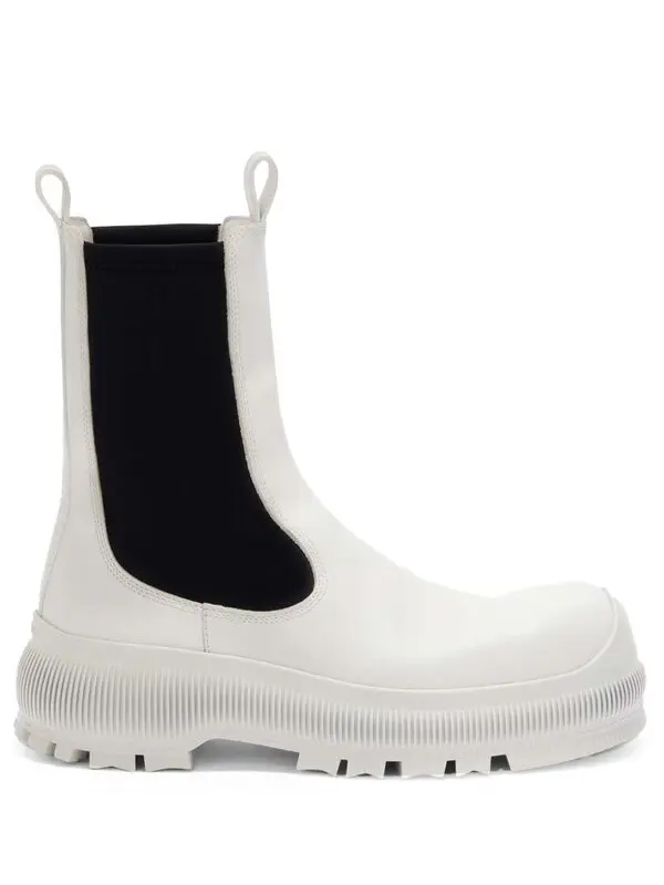 JIL SANDER Logo-embossed Leather Boots