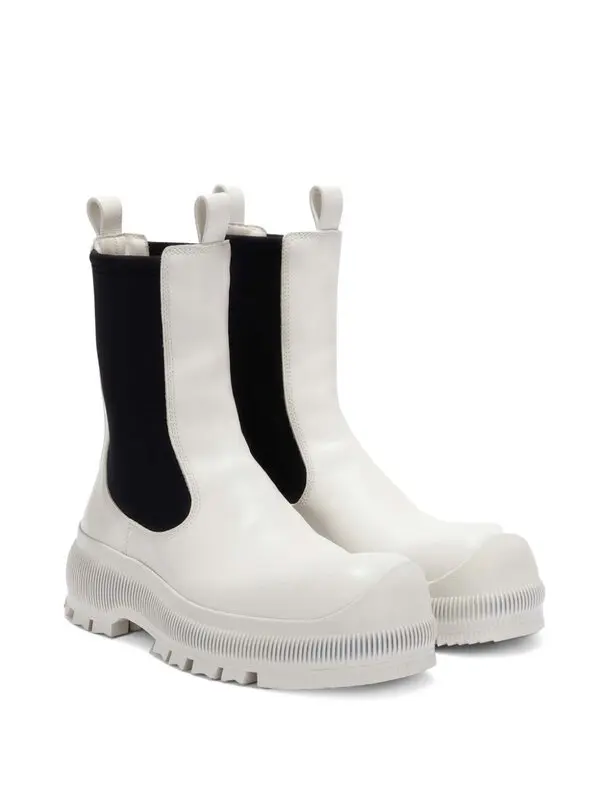 JIL SANDER Logo-embossed Leather Boots