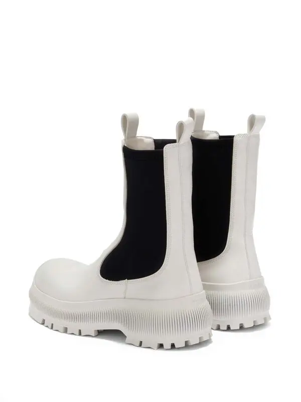 JIL SANDER Logo-embossed Leather Boots