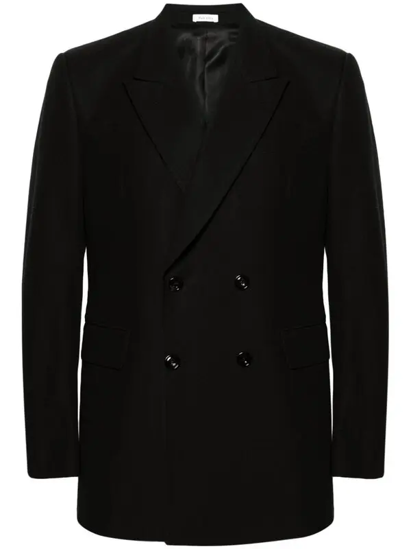 Alexander McQueen Double-breasted Cotton Blazer - Black