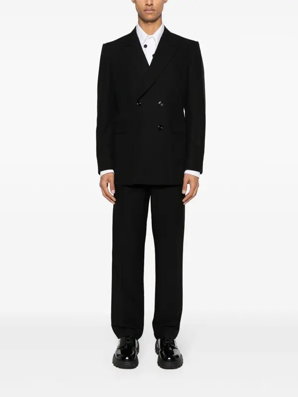 Alexander McQueen Double-breasted Cotton Blazer - Black