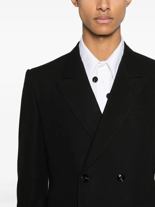 Alexander McQueen Double-breasted Cotton Blazer - Black