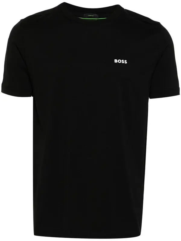 BOSS Logo-print Cotton T-shirt - Black