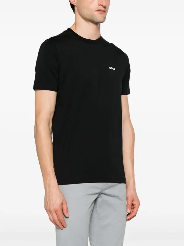 BOSS Logo-print Cotton T-shirt - Black