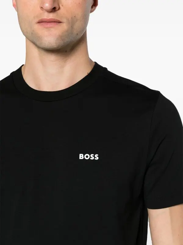 BOSS Logo-print Cotton T-shirt - Black