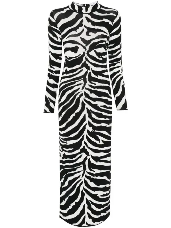 ANA RADU Zebra-patterned Long Dress