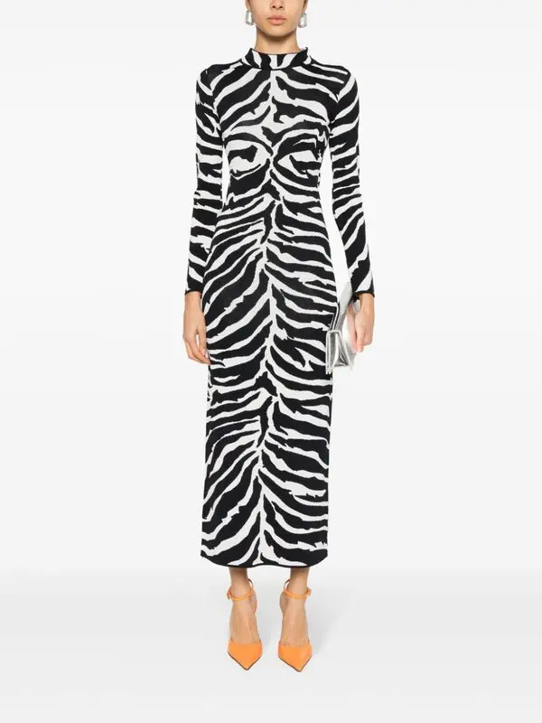ANA RADU Zebra-patterned Long Dress