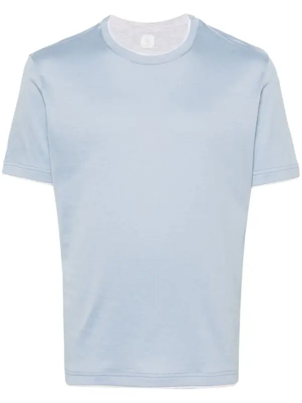 Eleventy Layered Cotton T-shirt - Blue