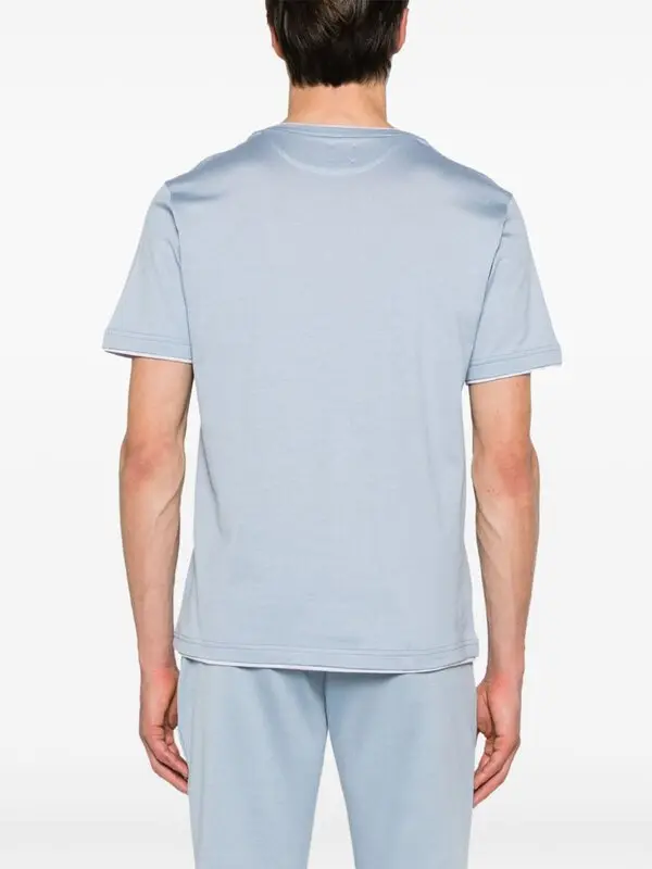 Eleventy Layered Cotton T-shirt - Blue