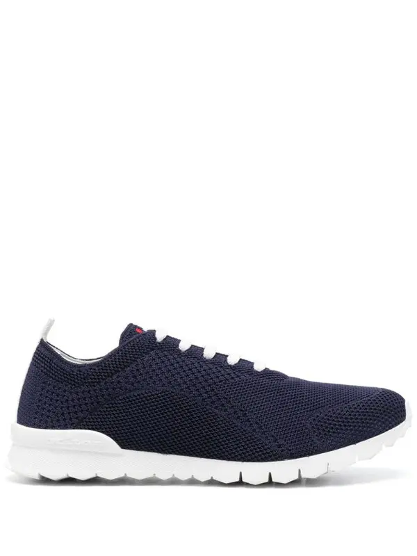 Kiton Embroidered-logo Sneakers - Blue