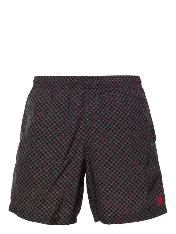 Alexander McQueen Skull-print Swim Shorts - Grey