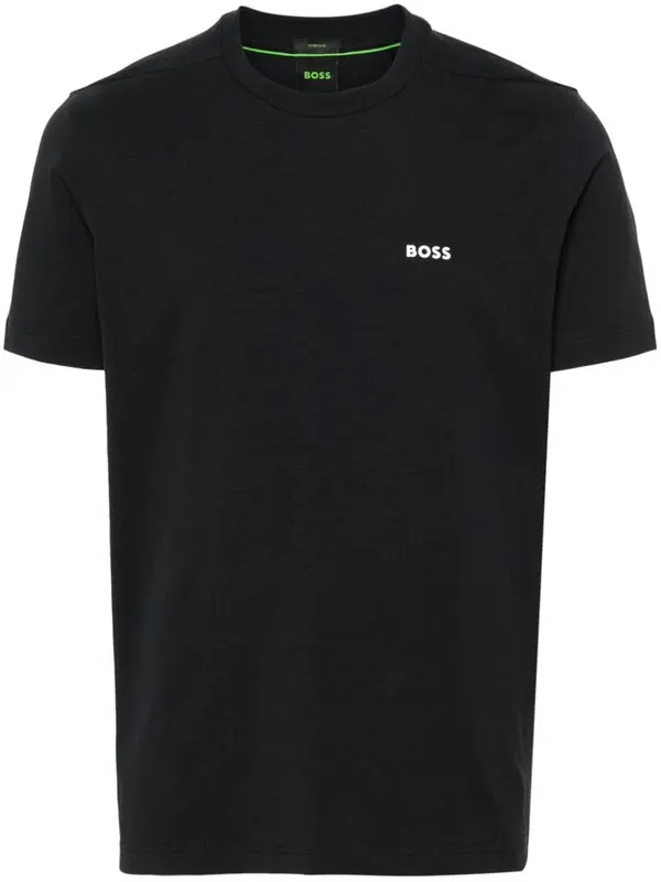 BOSS Logo-print Cotton T-shirt - Blue