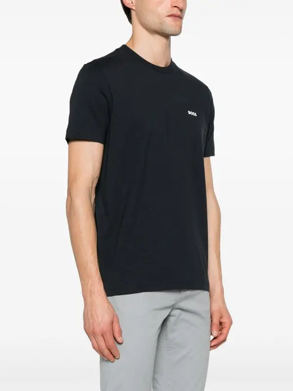 BOSS Logo-print Cotton T-shirt - Blue