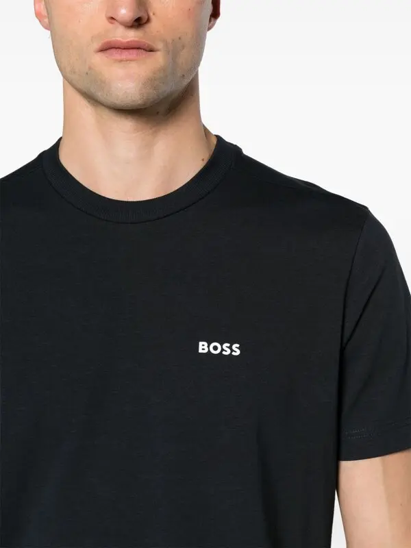 BOSS Logo-print Cotton T-shirt - Blue