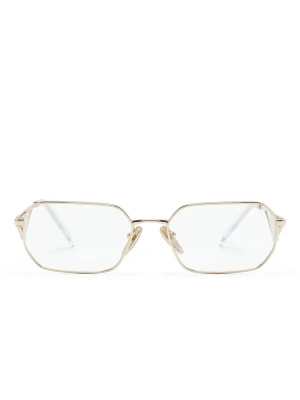 Prada Geometric-frame Glasses - Gold