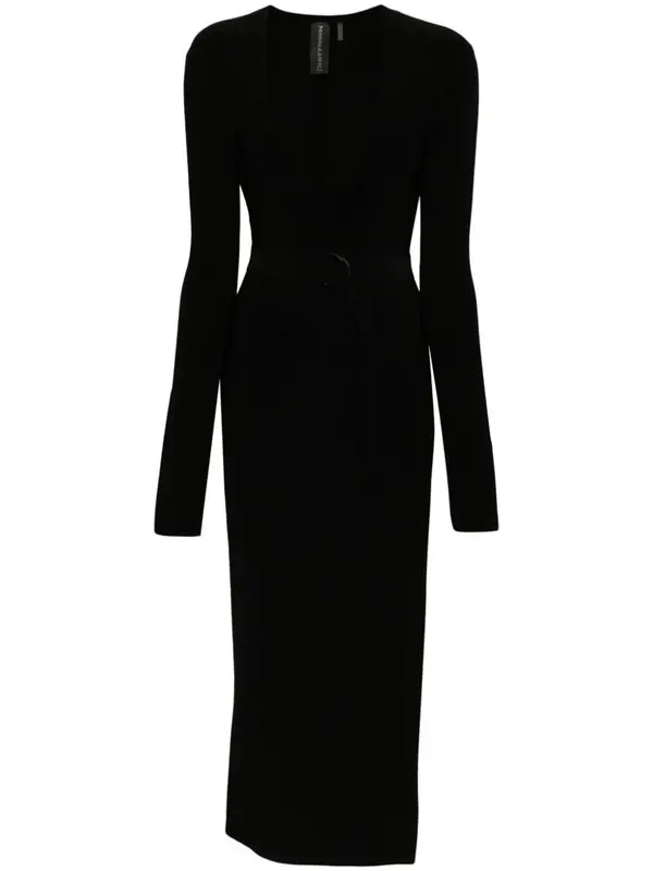 Norma Kamali U-neck Maxi Dress With Side Slit