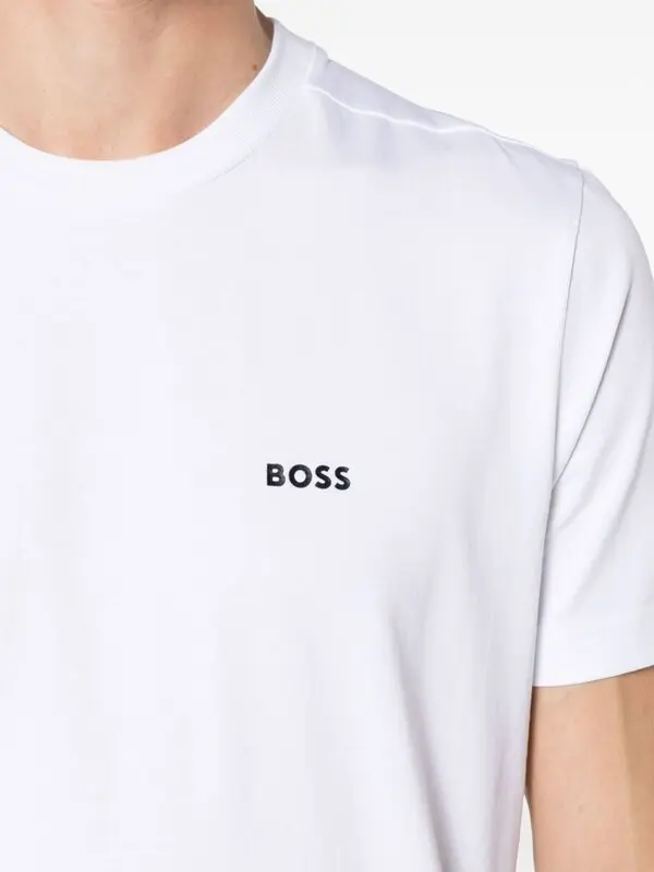 BOSS Logo-print Cotton T-shirt - White