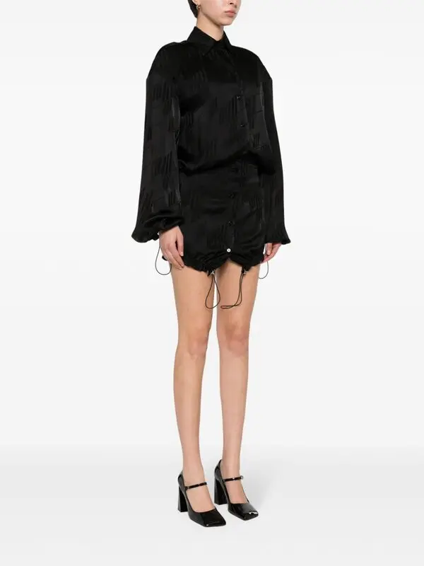 Attico Logo-jacquard Mini Dress - Black