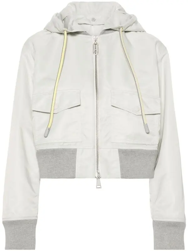 Moncler Briseo Satin Bomber Jacket - Neutrals