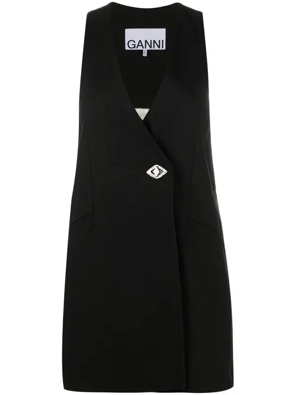 GANNI Sleeveless Blazer Dress