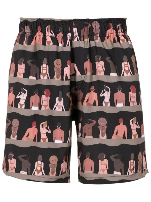 AMIR SLAMA Graphic-print Short - Black