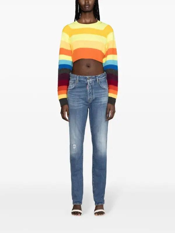 Dsquared2 642 Straight-leg Stonewashed Jeans