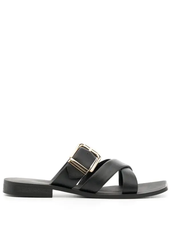 Senso Gwen Buckle-detail Leather Sandals - Black