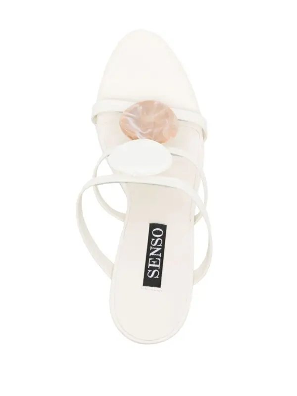 Senso Kaye 95mm Leather Sandals - White