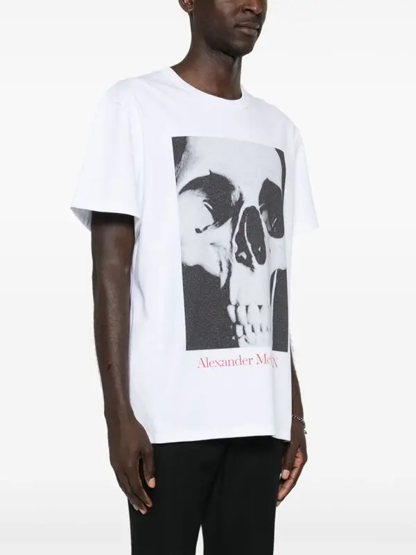 Alexander McQueen Skull-print Cotton T-shirt - White