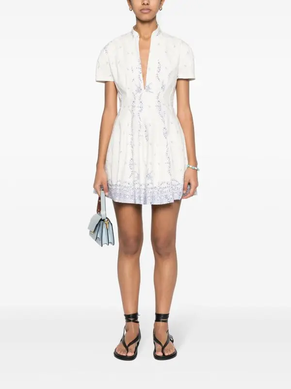 philosophy di lorenzo serafini floral mini dress Philosophy Di Lorenzo Serafini Floral Print Ruffled Mini Dress