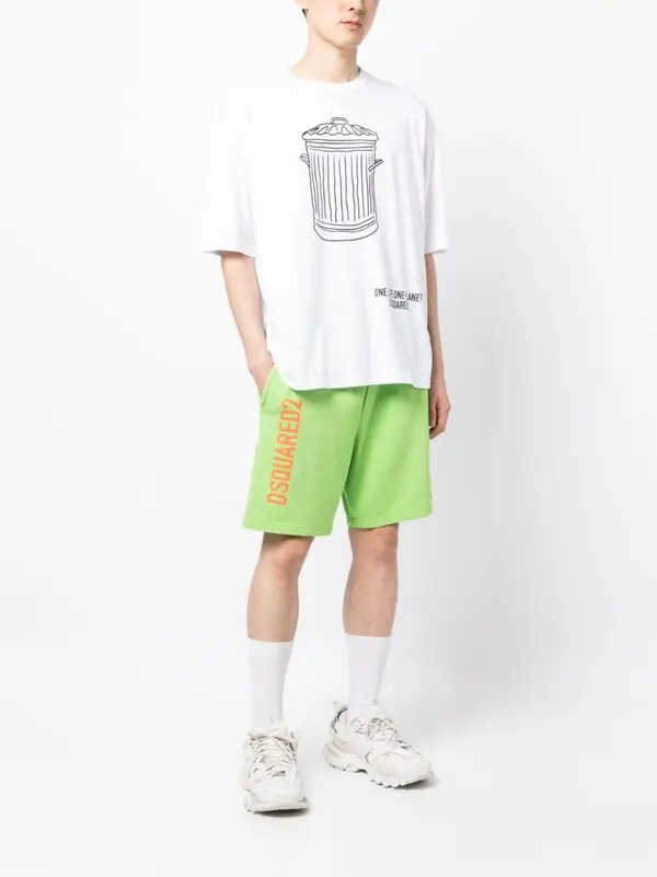 Dsquared2 Cotton Logo Shorts - Green